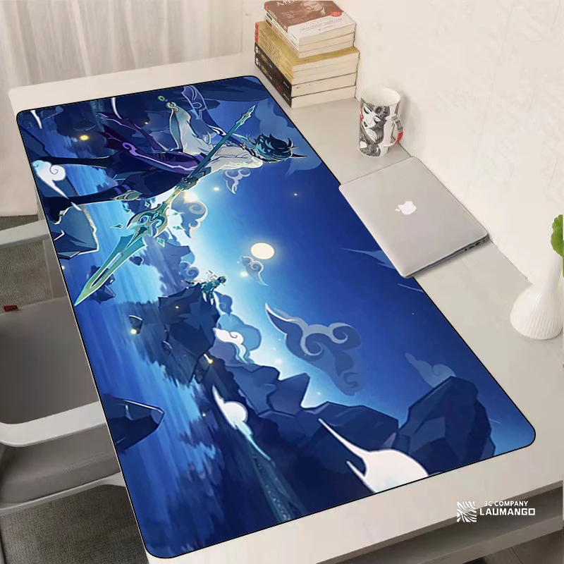 Genshin Impact Mouse Pad Large Pc Gamer Cabinet Keyboard Table Mats ...