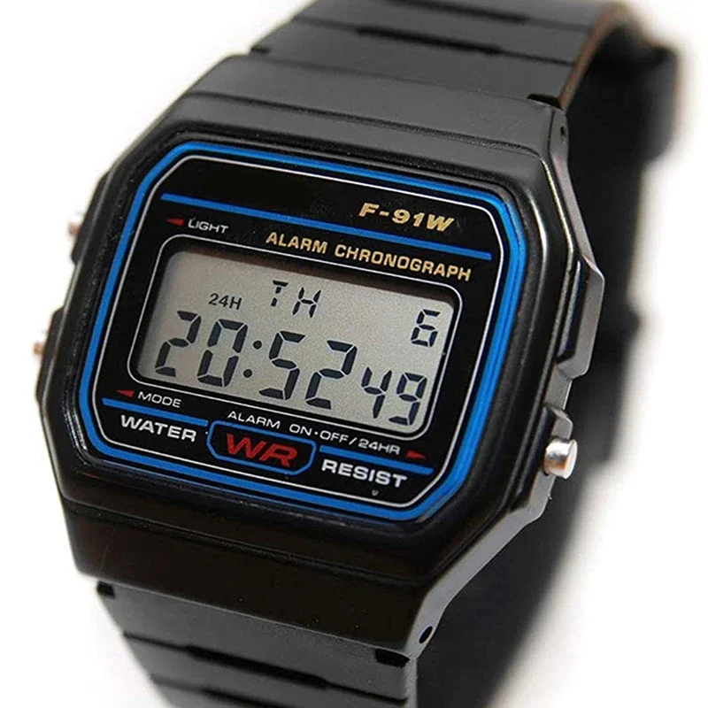 F91W Digital Watches for Men Women LED Electronic Wristwatch Waterproof ...