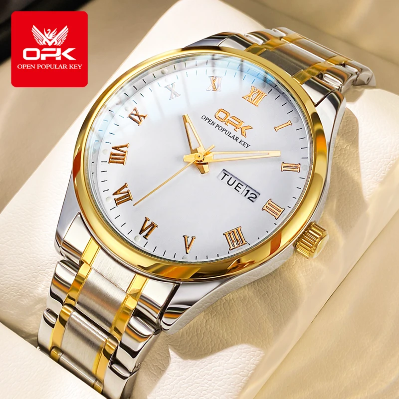 OPK-Brand-Watch-Steel-Band-Dual-Calendar-Luminous-MEN-S-Quartz-Watch ...
