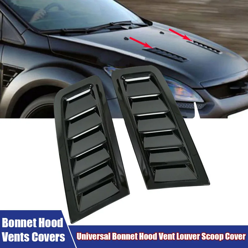 2Pcs-Universal-Car-Air-Intake-Scoop-Bonnet-Hood-Vent-Louver-Cooling ...