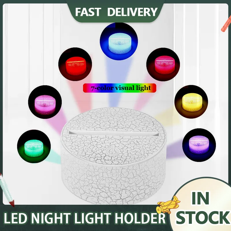 10 pçs/lote 7 cores 3d led toque base da lâmpada de acrílico luz ...