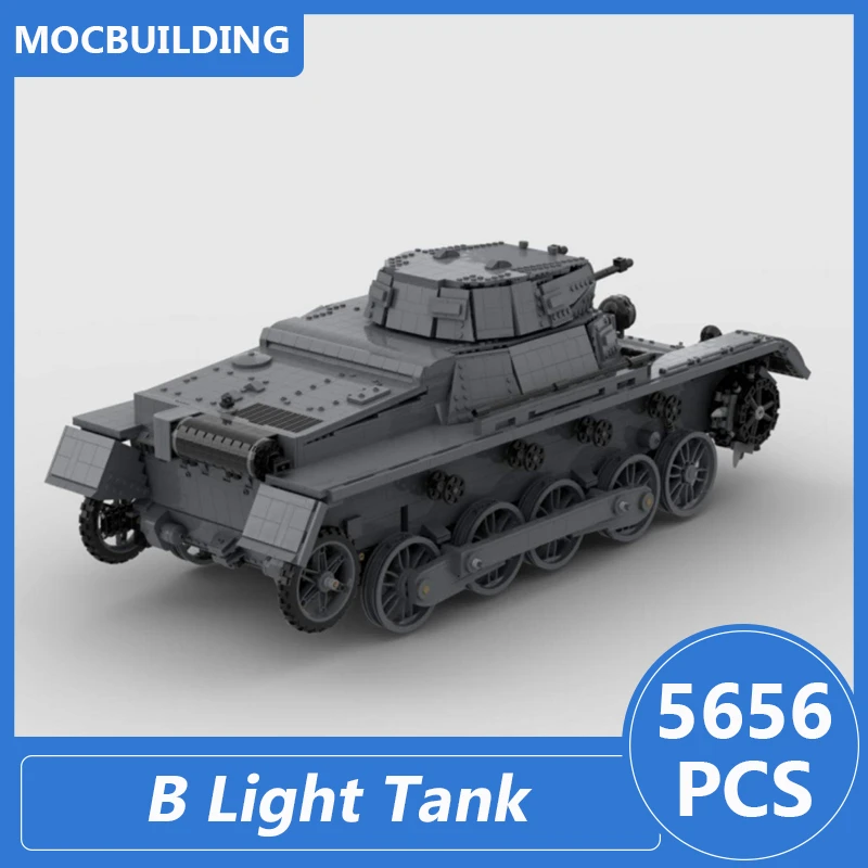 B Light Tank 1:8 Scale RC Model Moc Building Blocks DIY Assembled ...