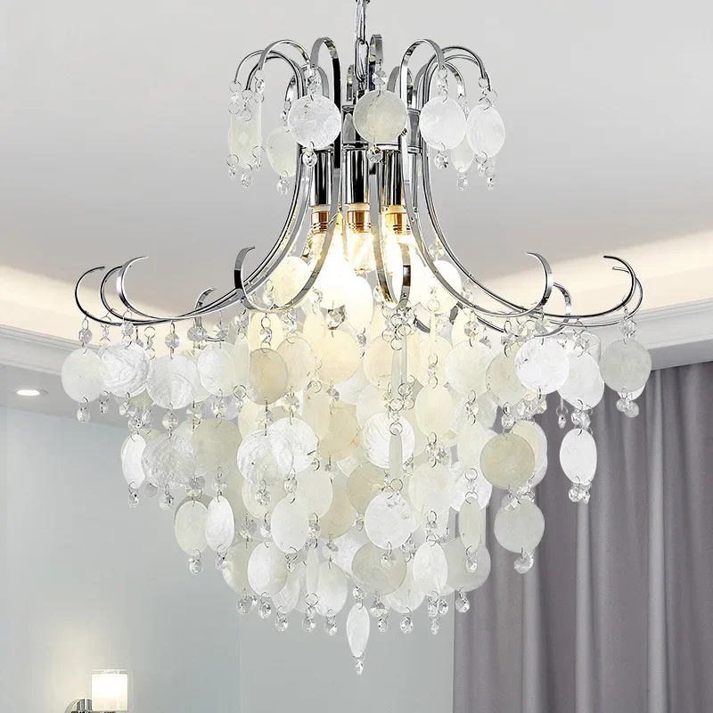 Nordic-Modern-Shell-Ceiling-Chandeliers-Romantic-Pendant-Light-for ...