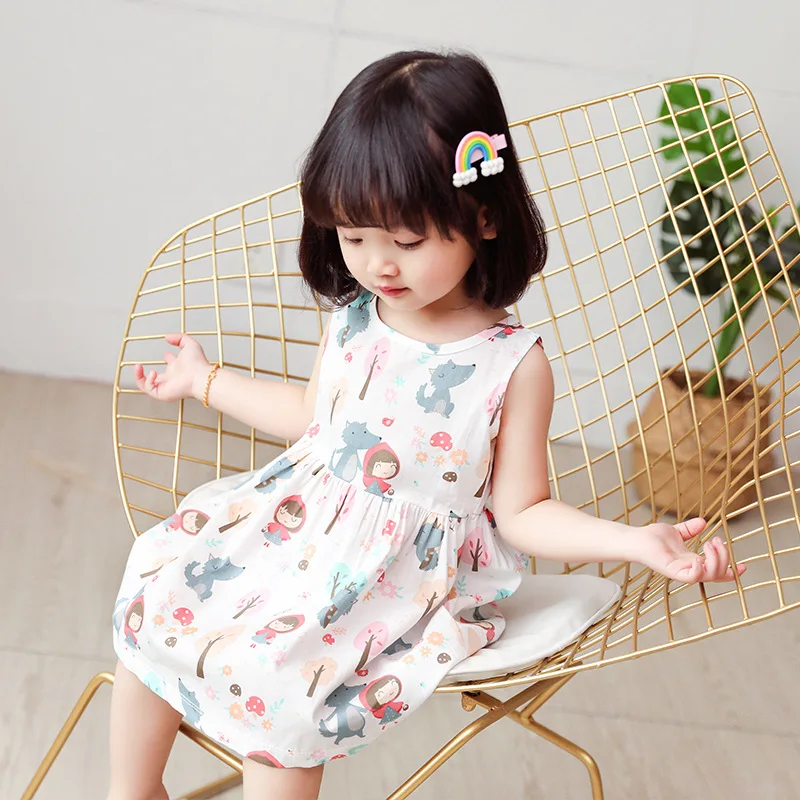 Girl Dress 100% Cotton Kids Summer Clothes Children Flower Dresses ...