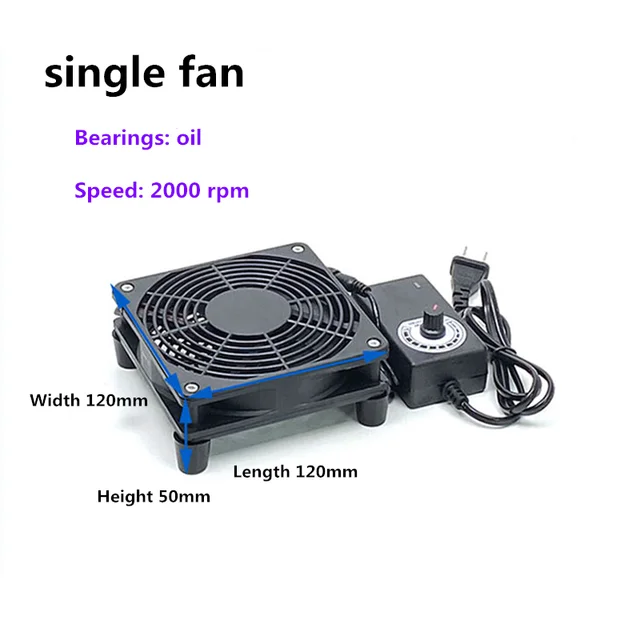 TV Box Router Fan High Air Volume Quiet 120mm 12V with Speed Power ...