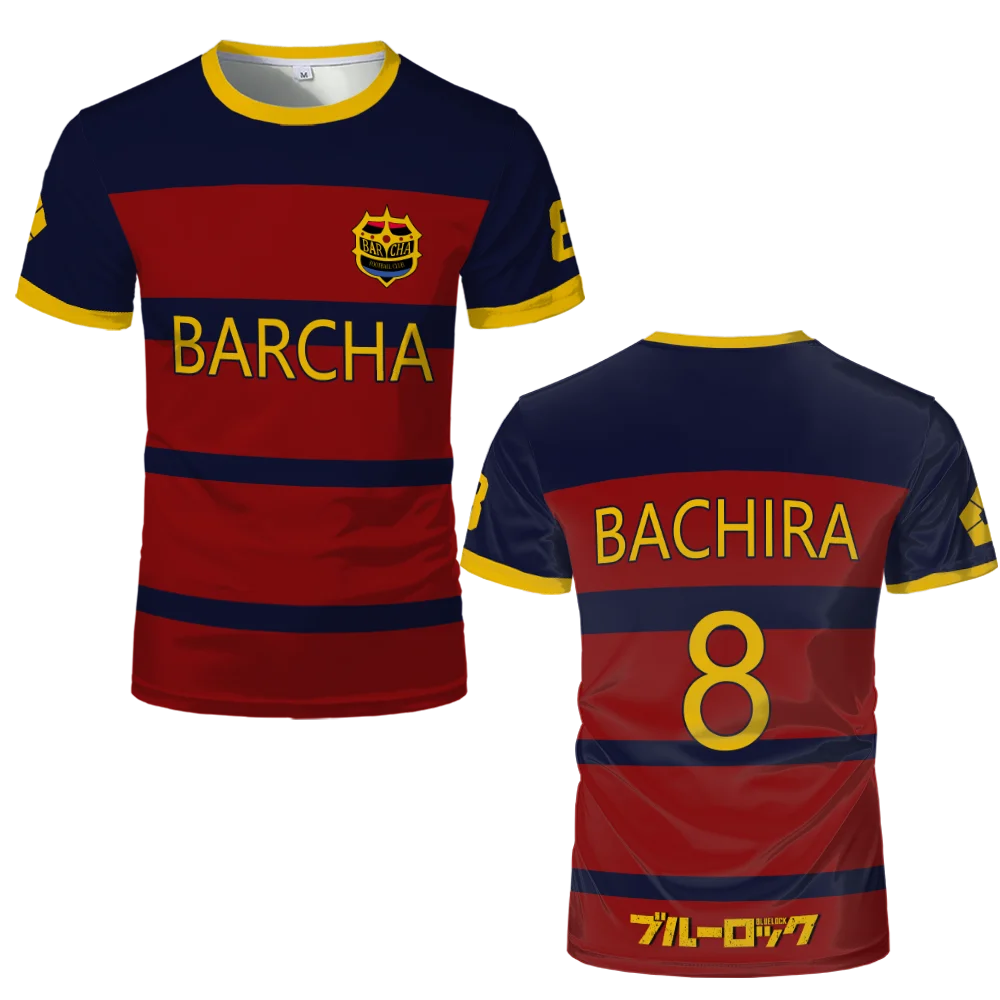 Blue-Lock-FC-Barcha-Cartoon-Anime-Cosplay-Men-s-Shirt-Summer-Short ...