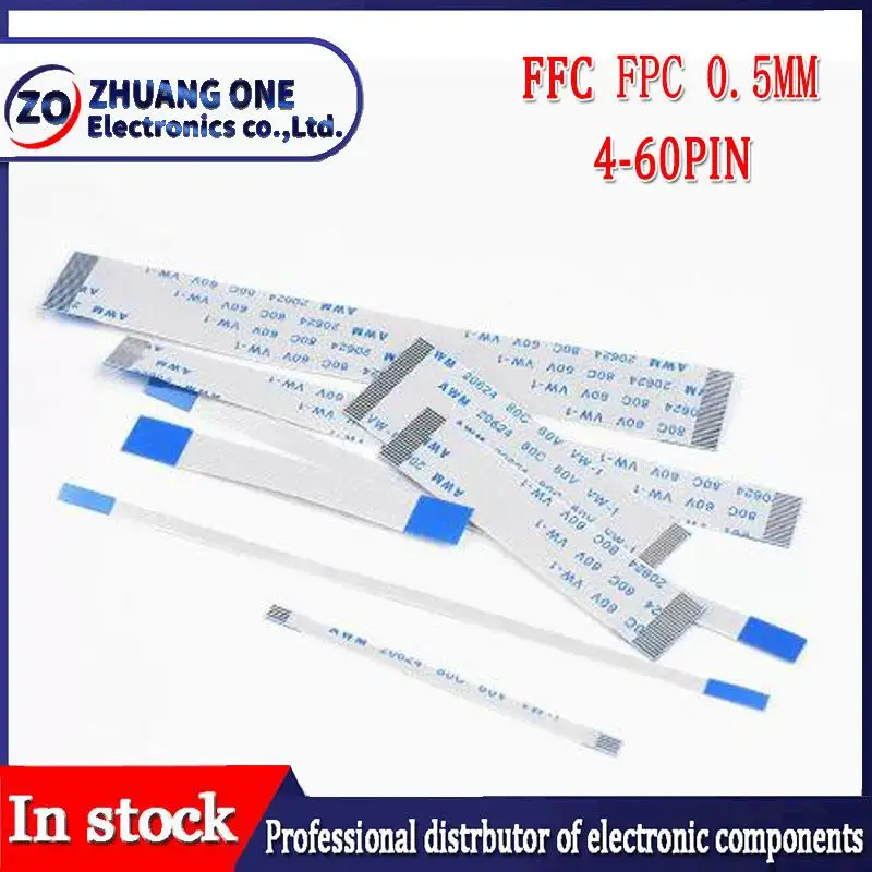10Pcs 0.5MM FPC FFC Flexible Flat Cable A/B Type 100/200/300mm 4P/5/6/8 ...