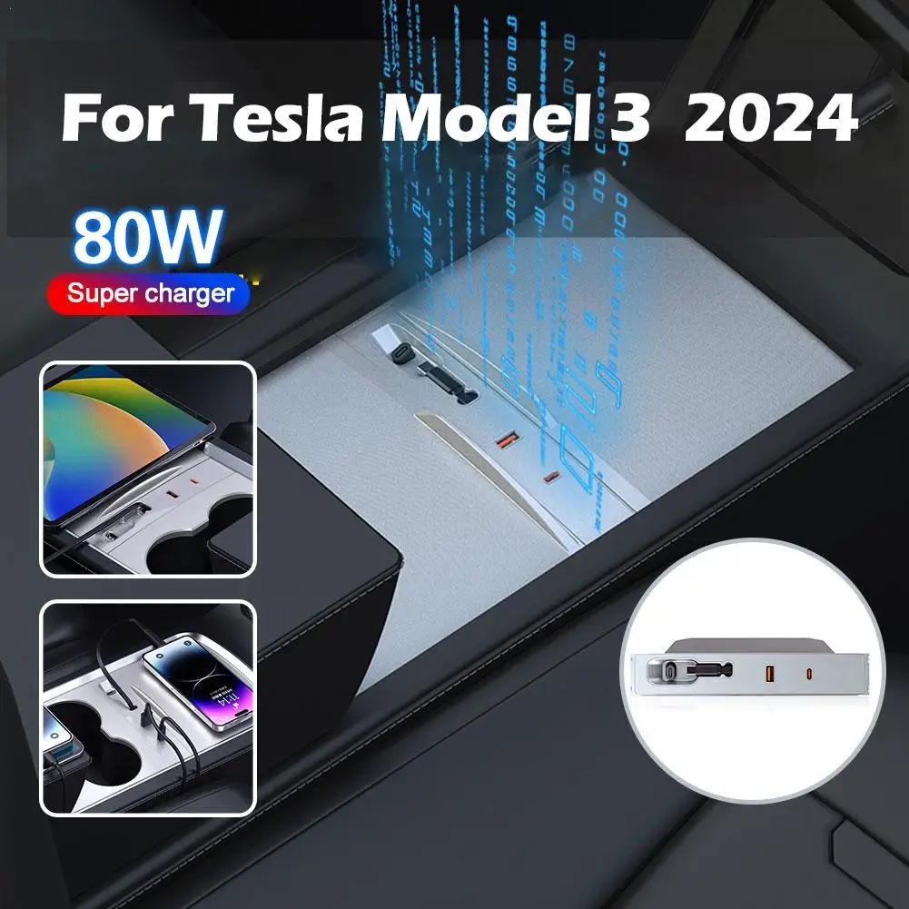 Expansion-Dock-Multiple-Charging-Ports-USB-Shunt-Hub-for-Tesla-Model-3 ...
