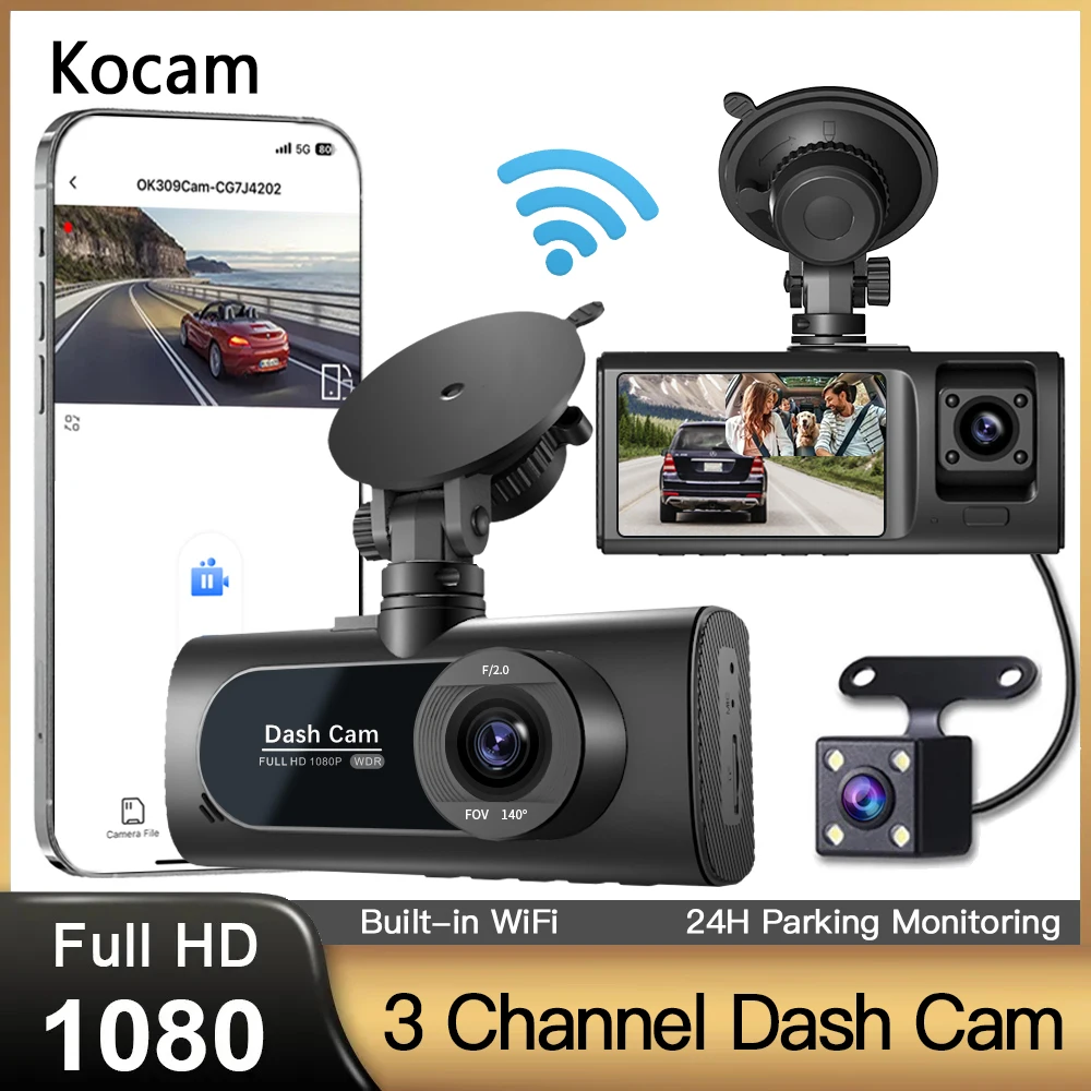 3-Channel-WiFi-Car-DVR-HD-1080P-3-Lens-Vehicle-Dash-Cam-Three-Way ...