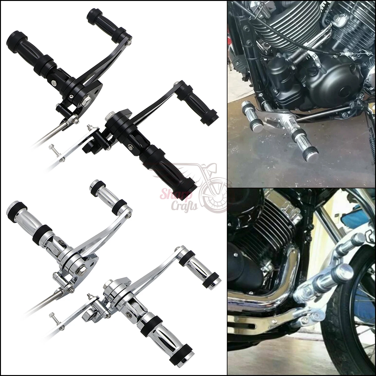 Forward Control Footpegs For Yamaha XVS 650 V-Star Custom Classic 1998 ...