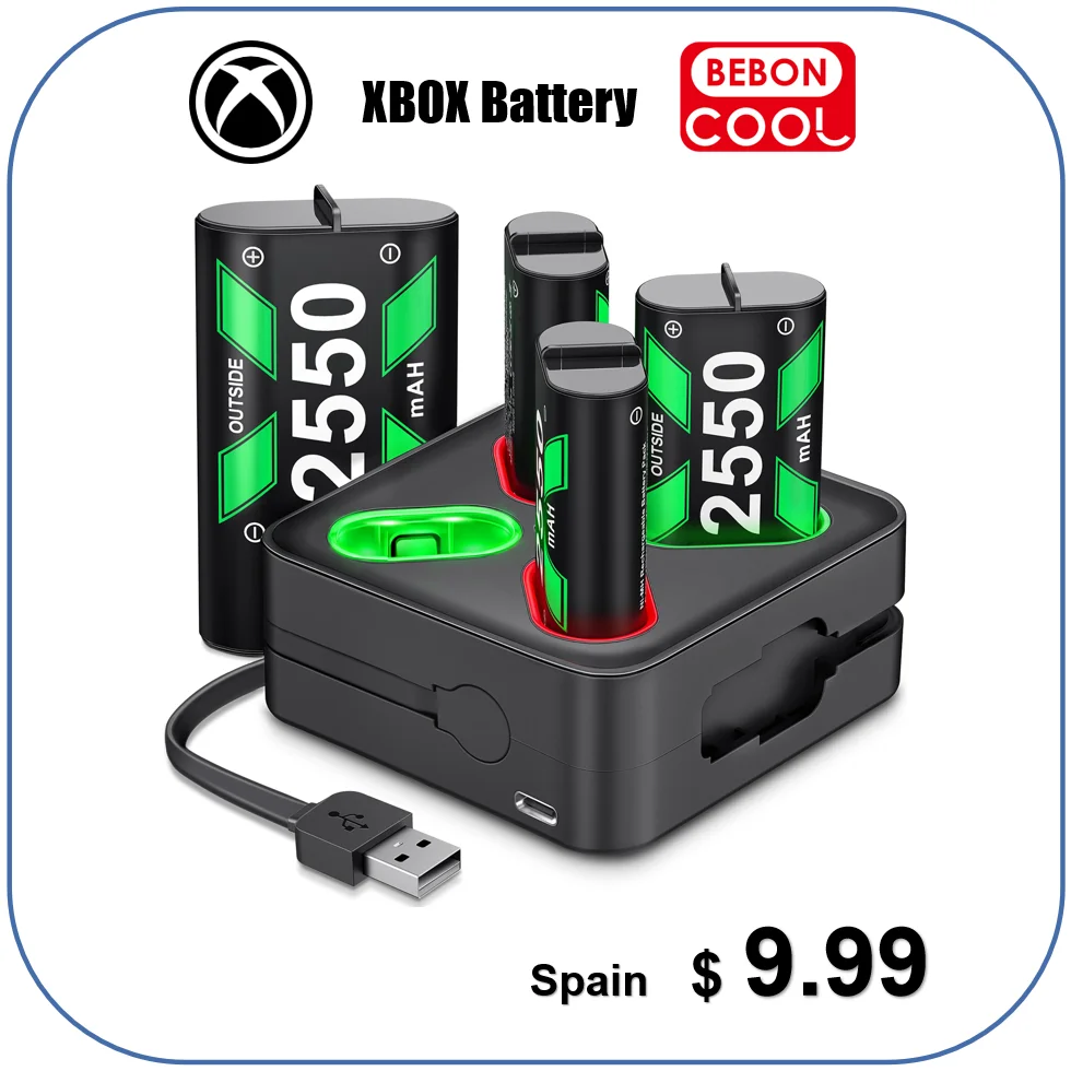 4x2550mAh-Rechargeable-Battery-For-Xbox-One-Controller-Battery-Pack-For ...