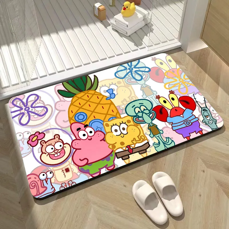 Cute SpongeBob SquarePants Series Ground Mat Cartoon Character Printing ...
