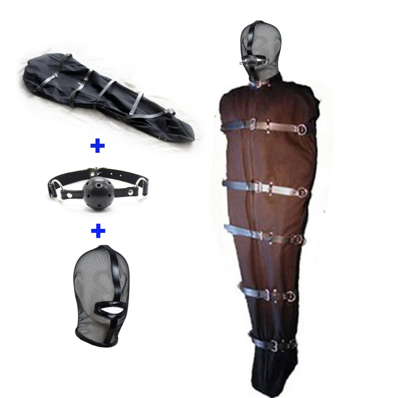 Canvas-Full-Body-Mummy-Sleeping-Sack-Restraint-Sleepsacks-Bag-Harness-Bundle-Erotic-Slave-Mouth ...
