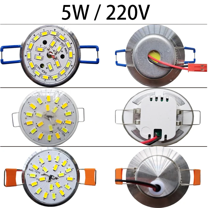 5W 220V 53mm 55mm 60mm OD 2835 5730 Three Colors Warm Yellow White SMD ...