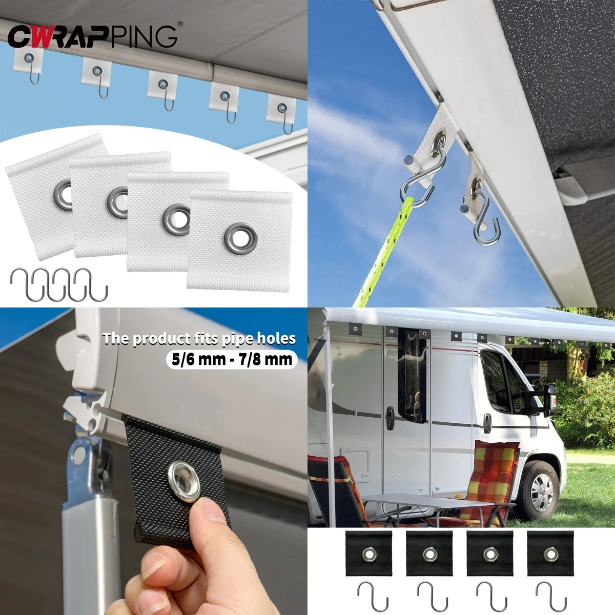 4/8/16Pcs Sturdy Awning Hooks for RV S Shaped Camping Awning Hooks ...
