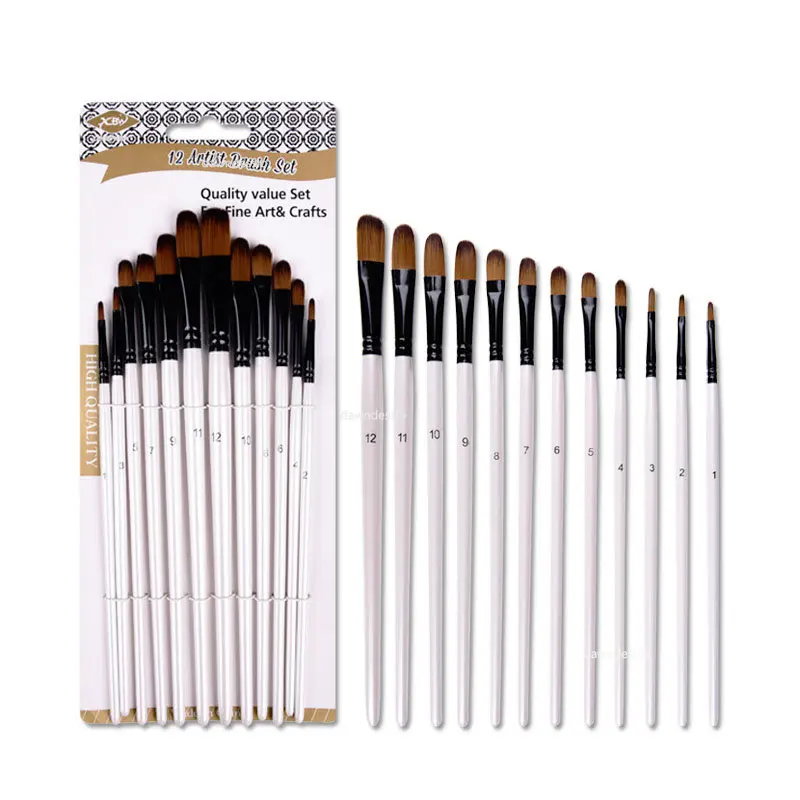 Art Paint Brushes Acrylic Painting | Paint Brushes Oil Painting - 12pcs ...