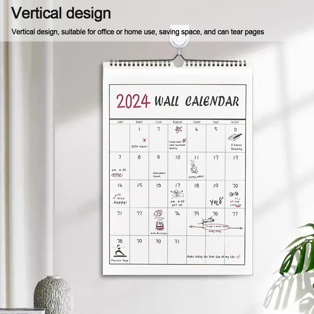 NEW-2024-Simple-Wall-Calendar-Home-Office-Hanging-Wall-Calendar-Weekly ...