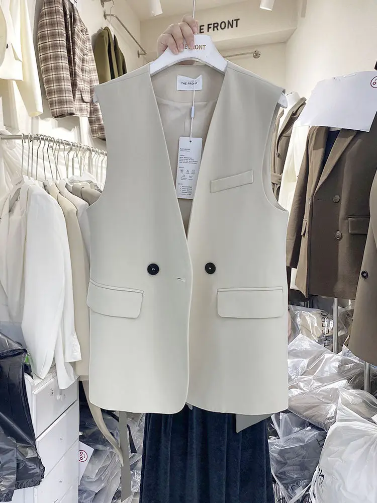 Korean-V-neck-Sleeveless-Suit-Vest-Women-s-Spring-And-Autumn-2023-New ...