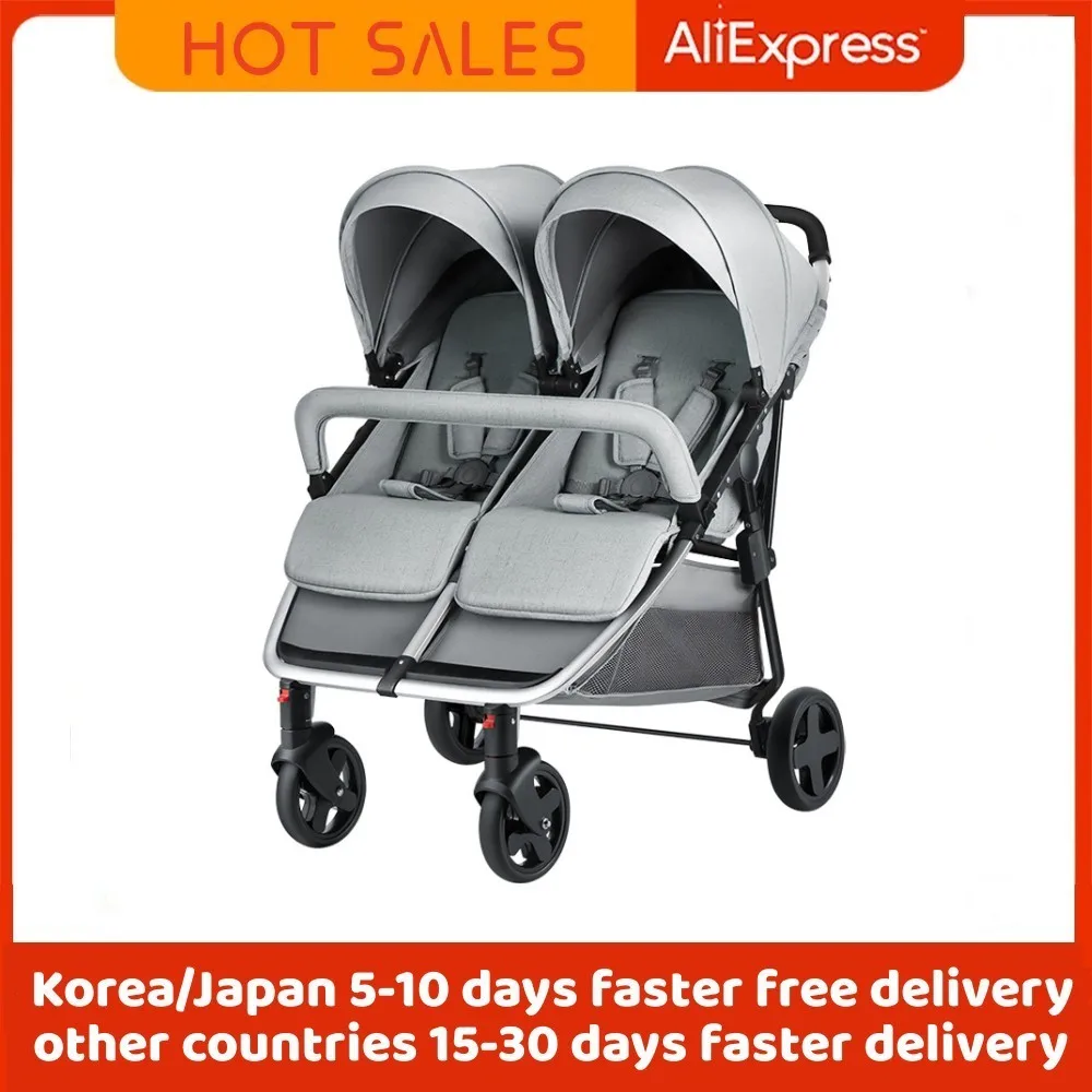 Twin-baby-stroller-double-seat-stroller-can-sit-and-lie-down-one-key ...
