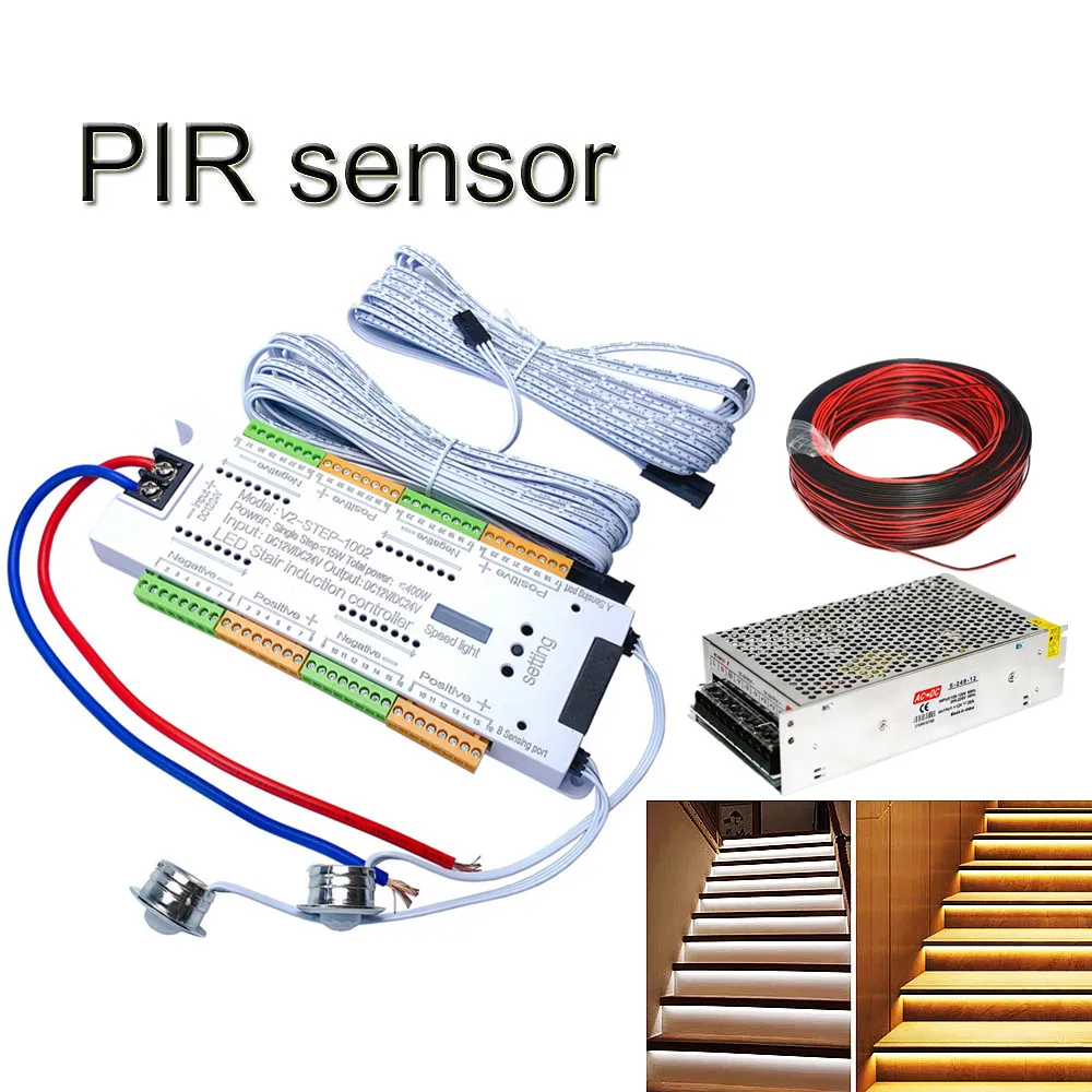 Led-Stair-Light-PIR-Wall-Tape-Sensor-Footlight-Stairs-Band-Motion ...