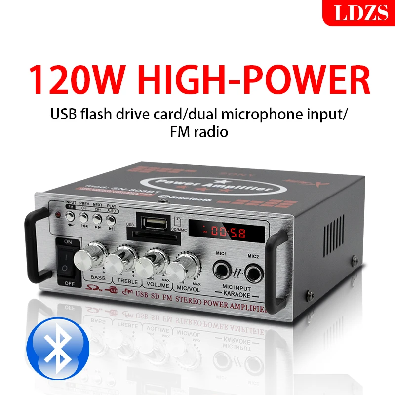 LDZS-HiFi-Digital-Amplifier-AV-808-Bluetooth-MP3-Channel-2-0-Sound-AMP ...