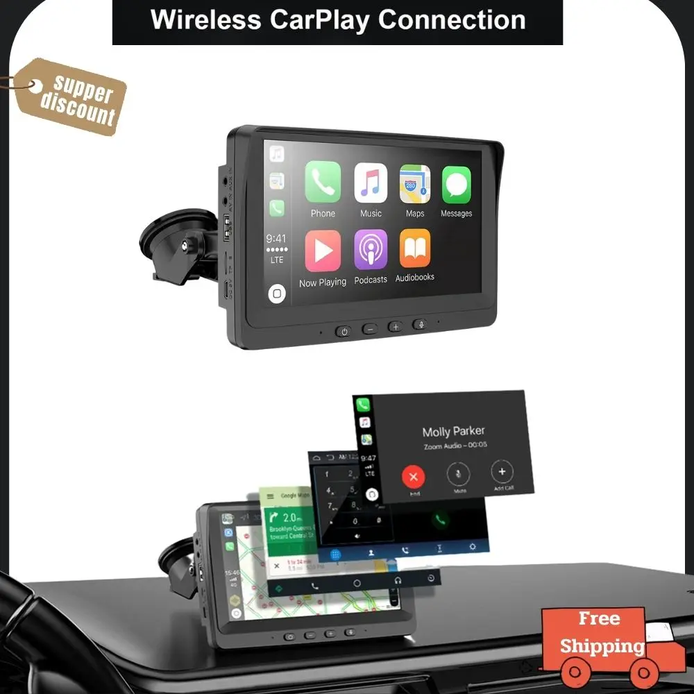 7 inch IPS Screen Car Audio Player Bluetooth compatible for Wireless ...