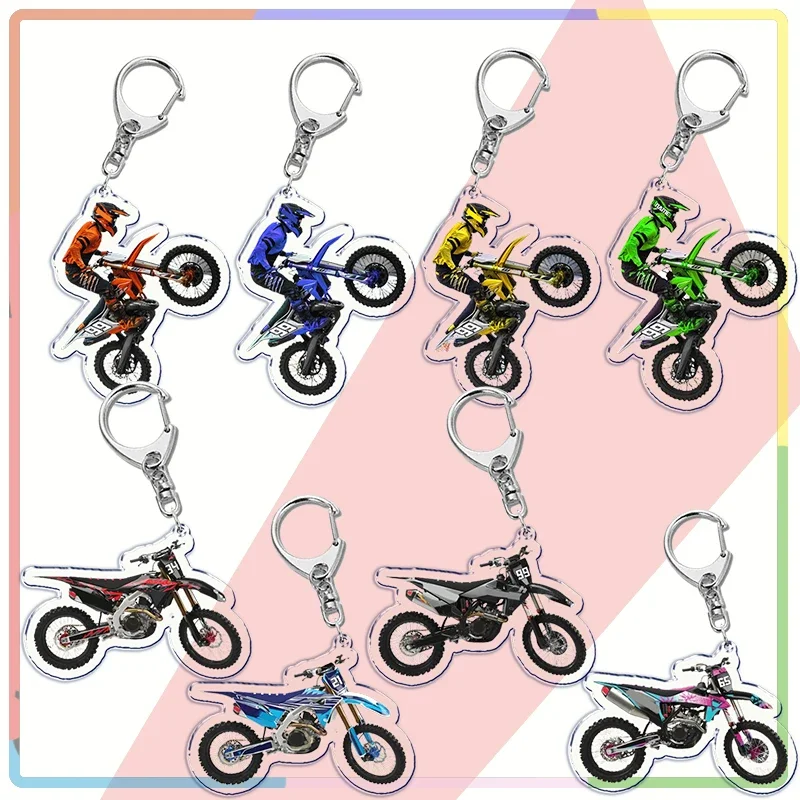 Motorcycle Biker Dirt Bike Keychain for Accessories Bag Sport Pendant ...