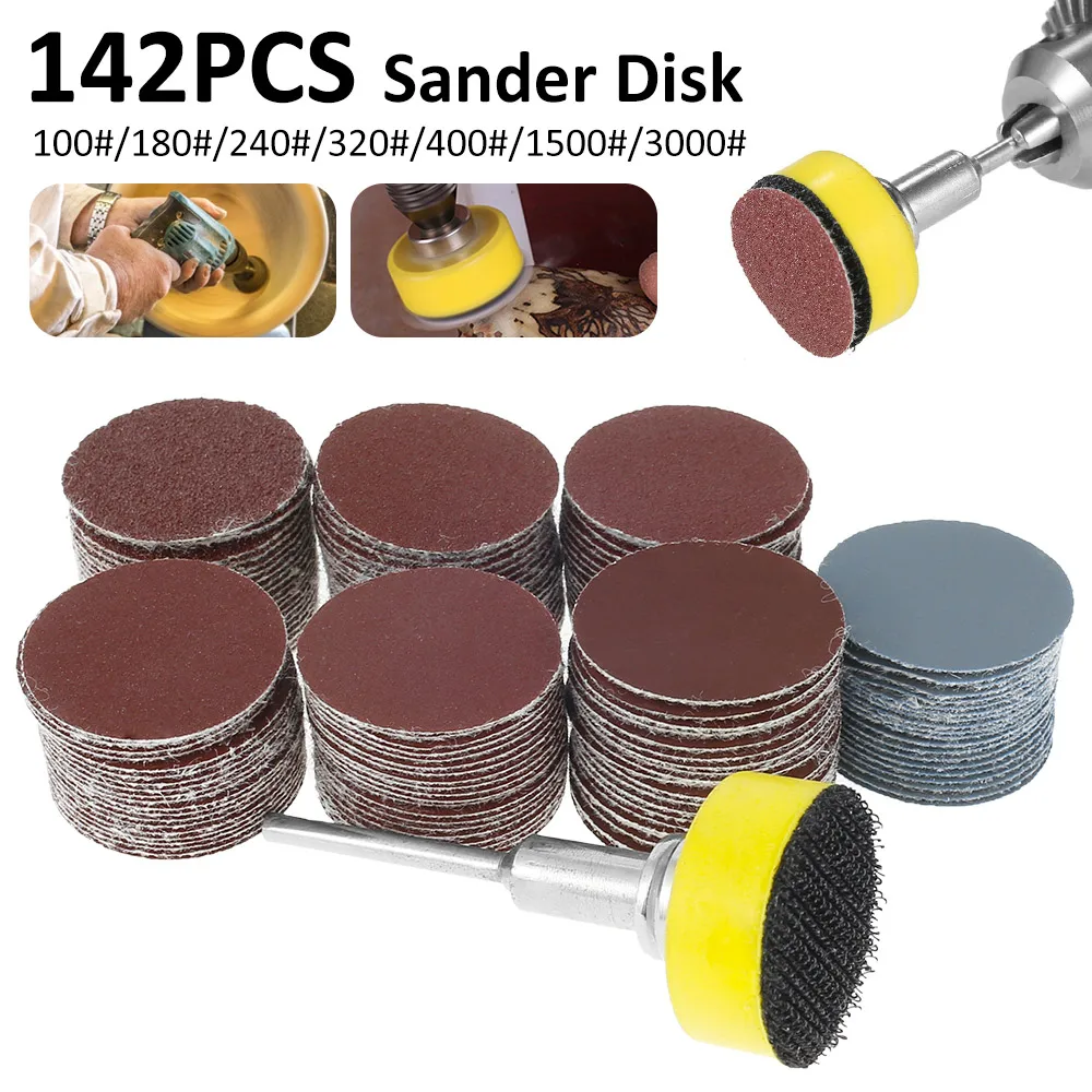 142pcs-1Inch-Sanding-Discs-Pads-Set-100-3000-Grit-Abrasive-Polishing ...