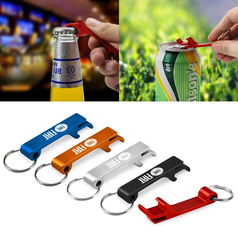 Metal Keychain Customized Logo Protable Bottle Opener Key Ring For FIAT ...