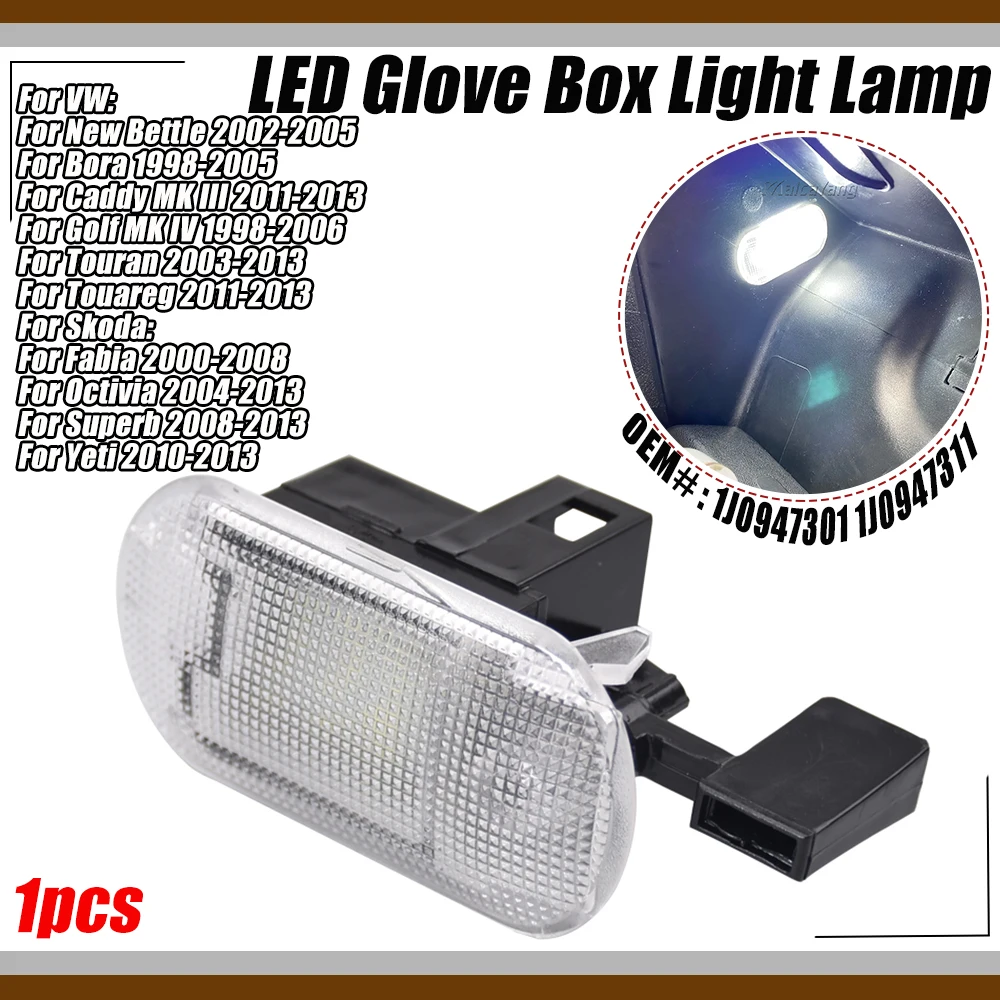 1pc LED Car Glove Box Light Storage Compartment Light Lamp 1J0947301 ...