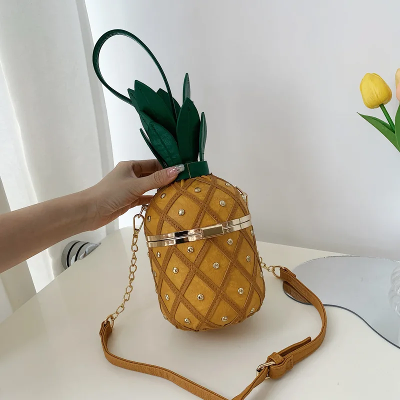 Pineapple Leather Cute Handbag | Crossbody Bag Pineapple Shape - Women ...