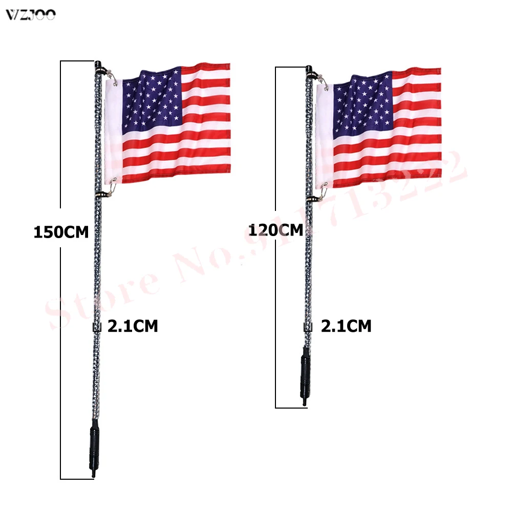 1-2PCS-Lighted-Spiral-LED-Whip-3ft-Antenna-w-Flag-Remote-300-LED ...