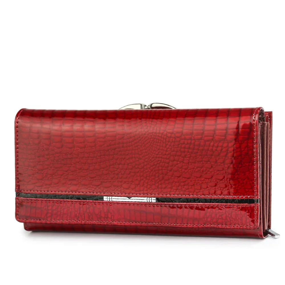 Women-Genuine-Leather-Purse-Brand-Alligator-Pattern-Ladies-Long-Wallets ...