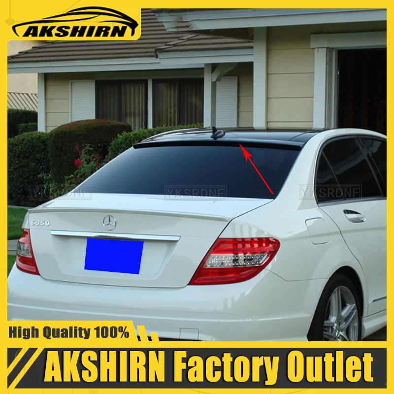 Carbon-Fiber-Look-Rear-Window-Roof-Spoiler-Wings-For-Mercedes-Benz-C ...