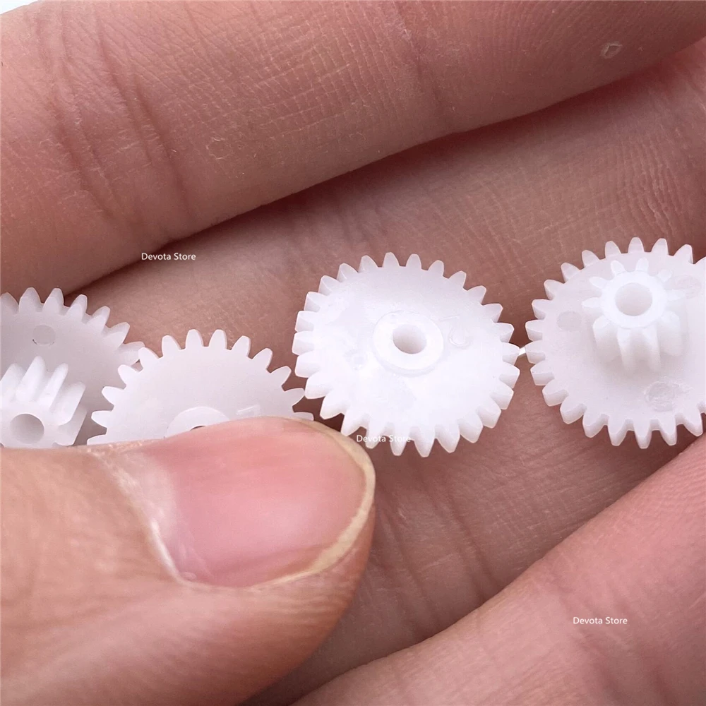 Double Gear 0.5M 10/12/18/20/26/30/36/40/46/50 Teeth Spur Plastic Gear ...