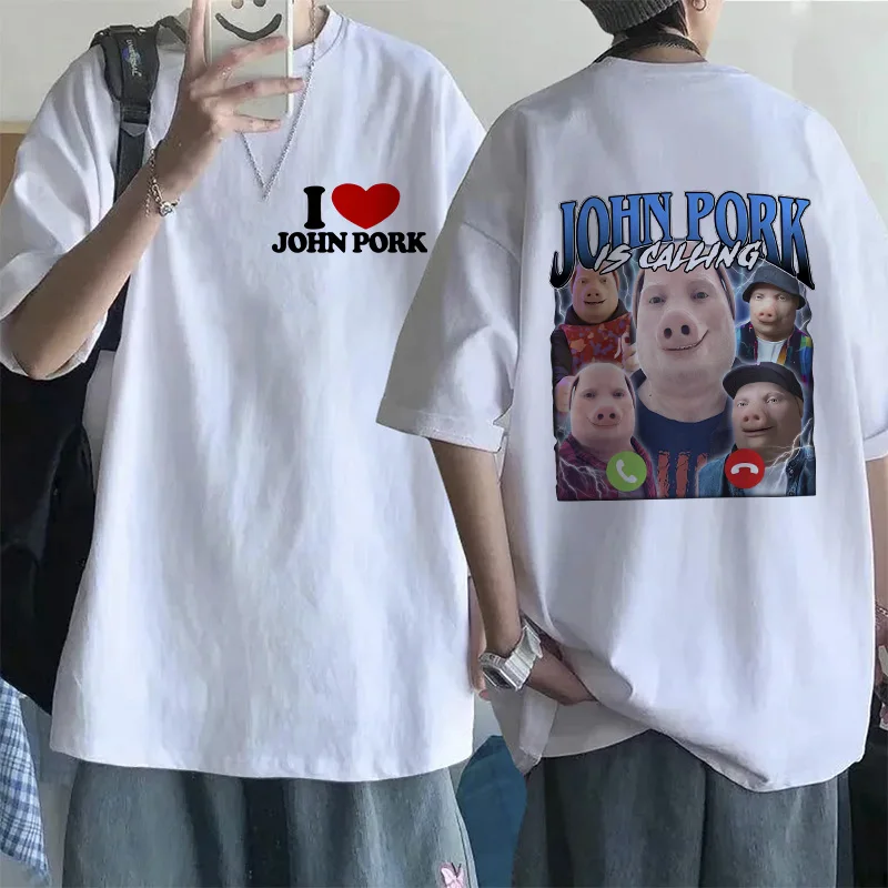 Unisex Funny Pig Meme Tees Tops Tshirt Graphic Hip Hop T-shirt ...
