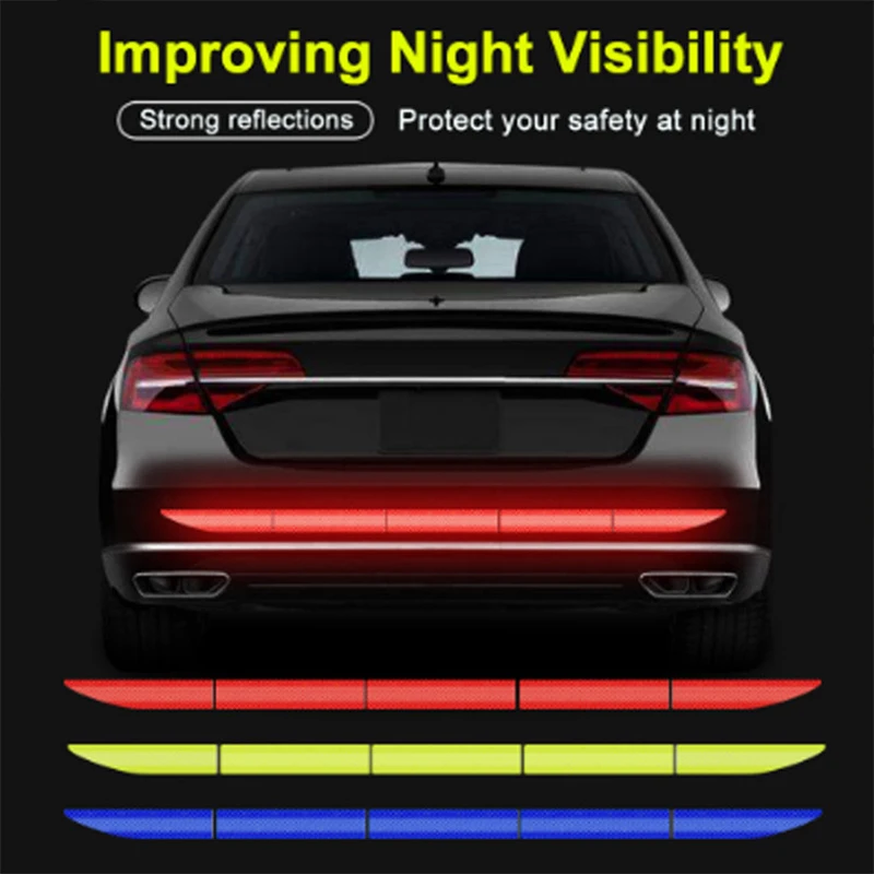 Car Reflective Sticker Safety Warning Tape Anti Collision Warning ...