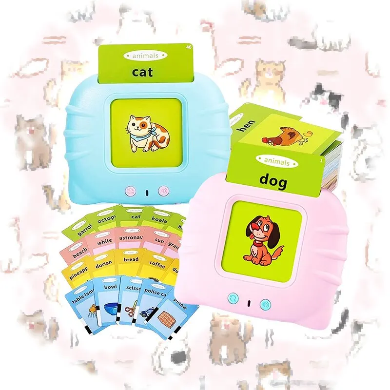 Early-Education-Flash-Card-Machine-Cat-Shape-Learning-Talking-Language ...