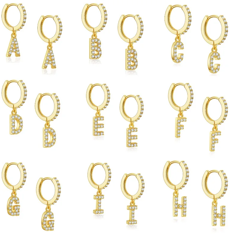 Pendientes-con-letras-iniciales-para-hombres-y-mujeres-pendientes-de ...
