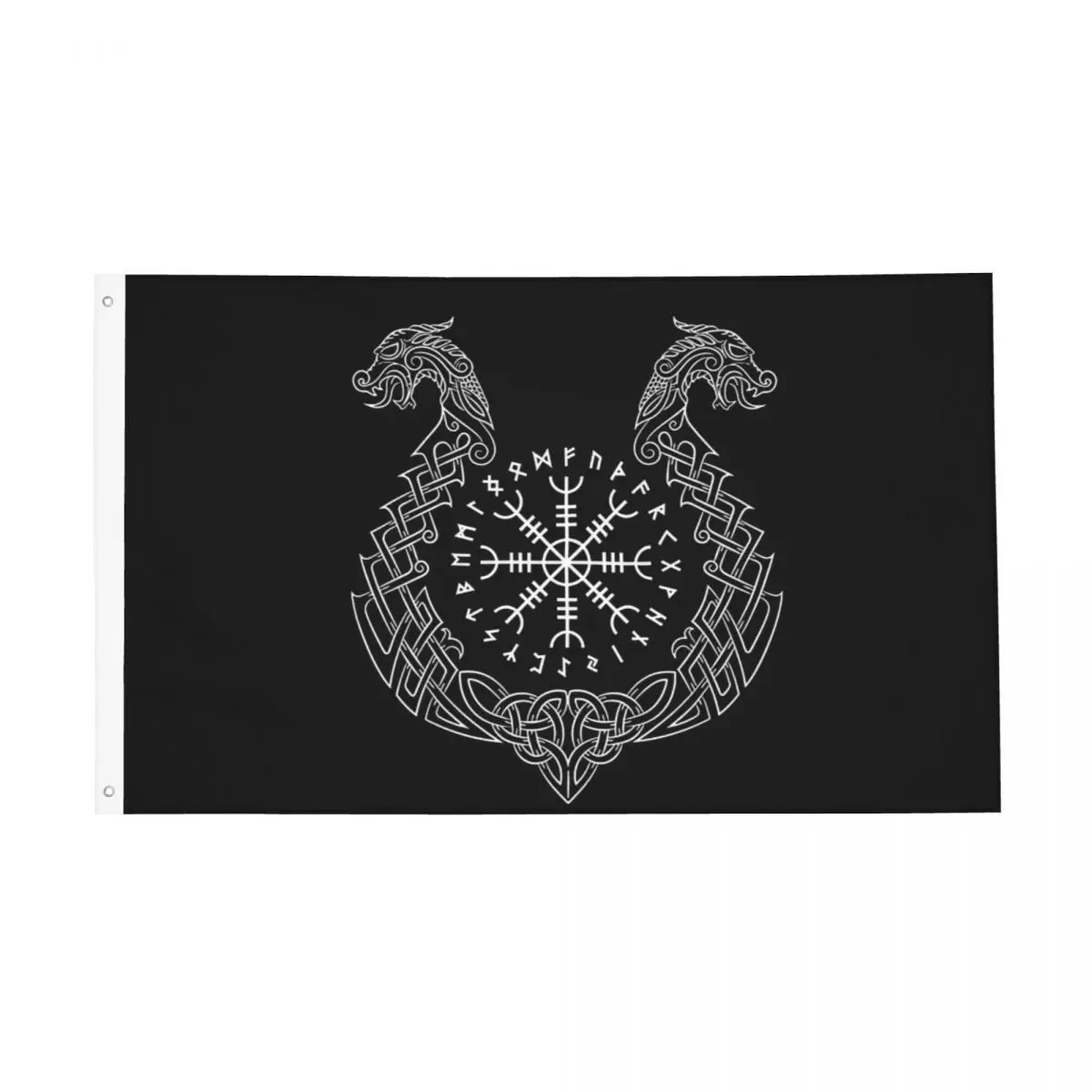 The-Viking-Hammer-Of-Thor-Flag-Outdoor-Banner-Runic-Compass-Norse ...