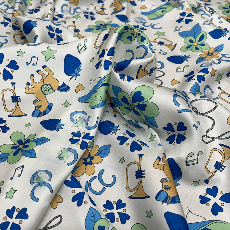 Polyester-Stretch-Satin-Fabric-Italian-Brand-Fashion-Design-Letter ...