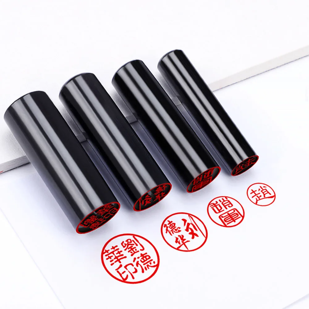 Natural-OX-Horn-Black-Round-Chinese-Name-Stamps-Customize-Personalized ...