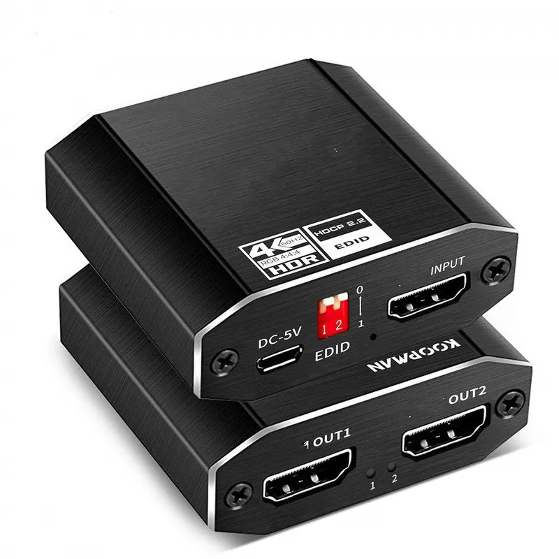 ANPWOO HDMI compatible Splitter One Input Two Output 2.0 Audio Decoding ...