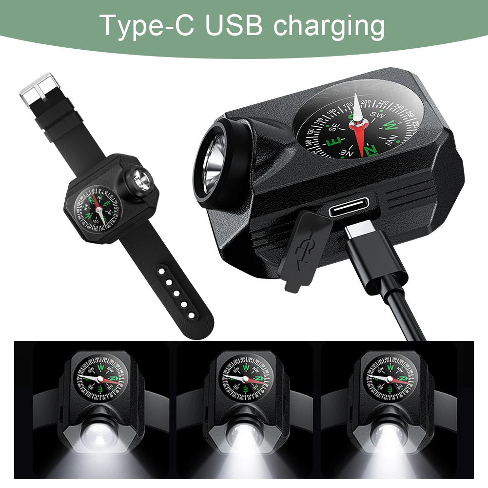 LED-Wristwatch-Flashlight-Lightweight-Wrist-Flashlight-USB-Rechargeable ...