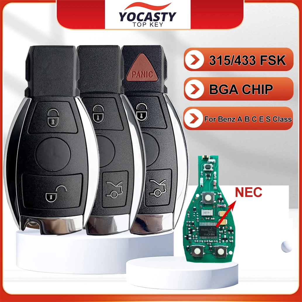 YOCASTY 433 315 MHz 3 Buttons Remote Car Key BGA Chip For 2000 - 2010 ...