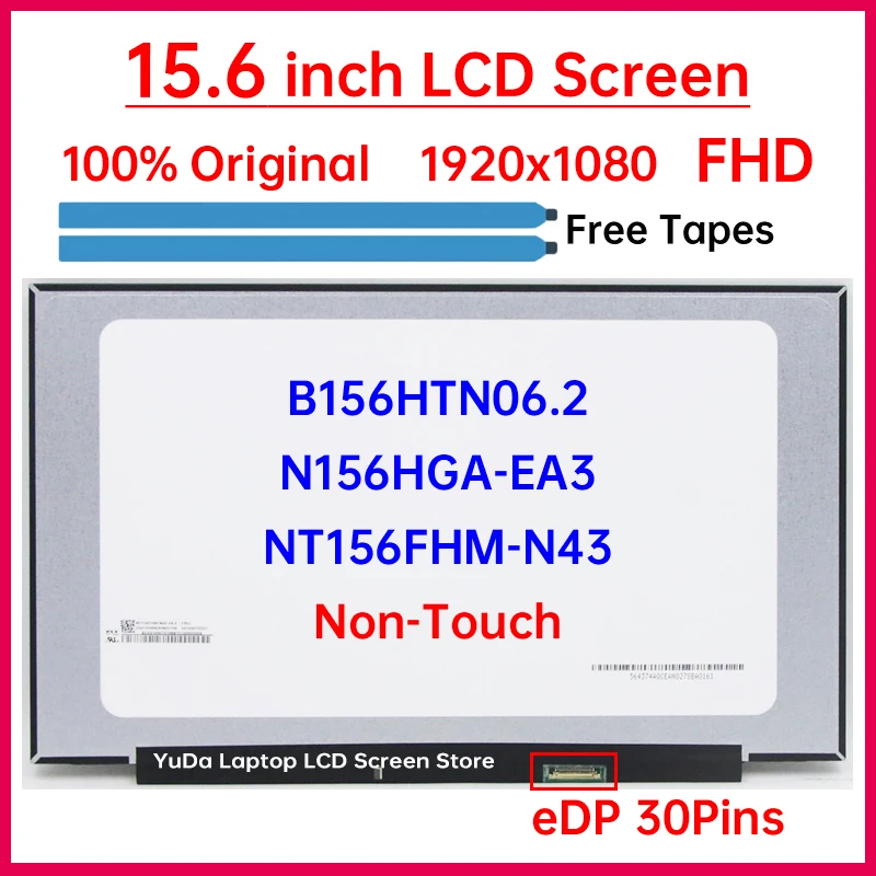 15.6 Inch Laptop LCD Screen NT156FHM-N43 B156HTN06.2 N156HGA-EA3 ...
