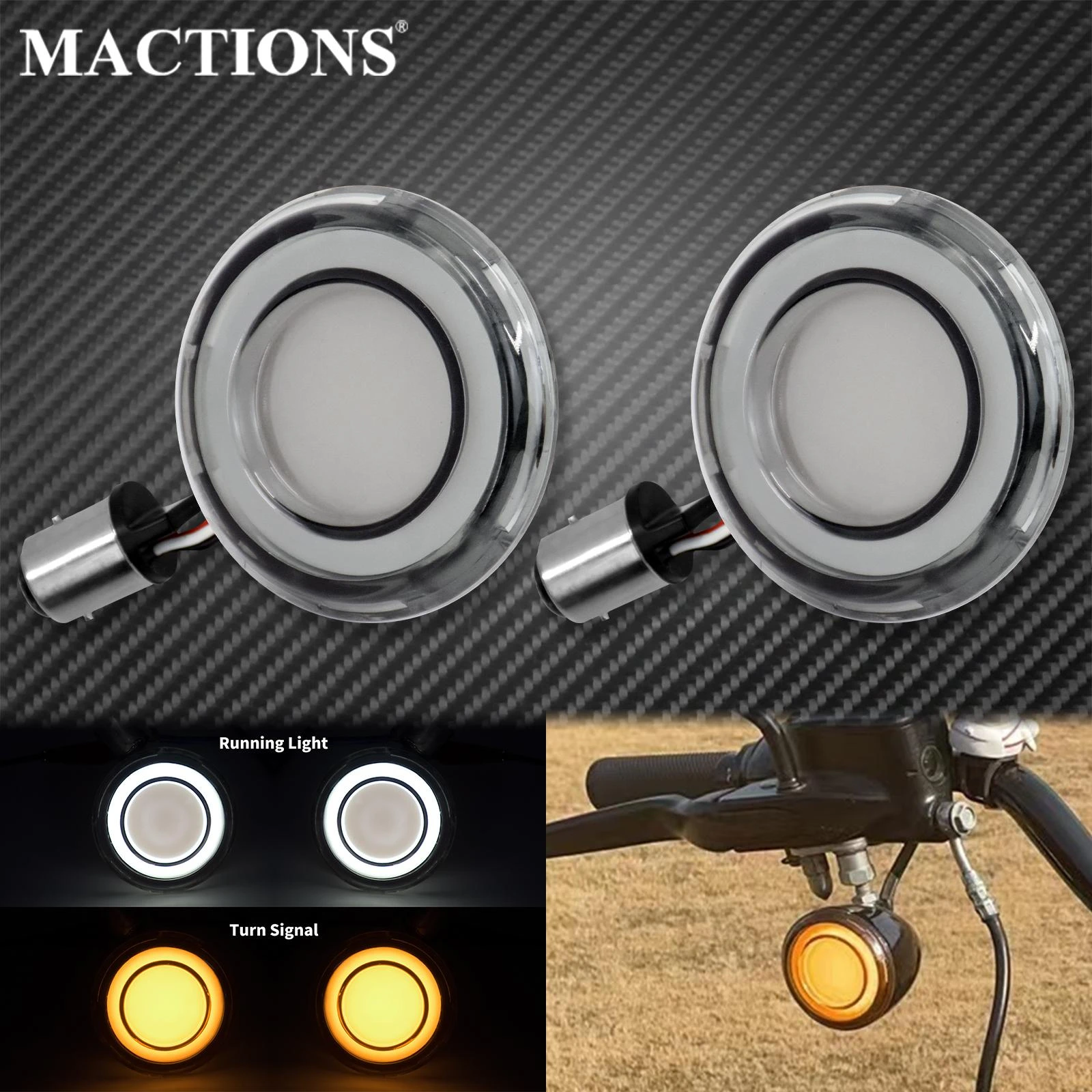 Motorcycle Front 1157 LED Turn Signal Light Bullet Style Indicator ...