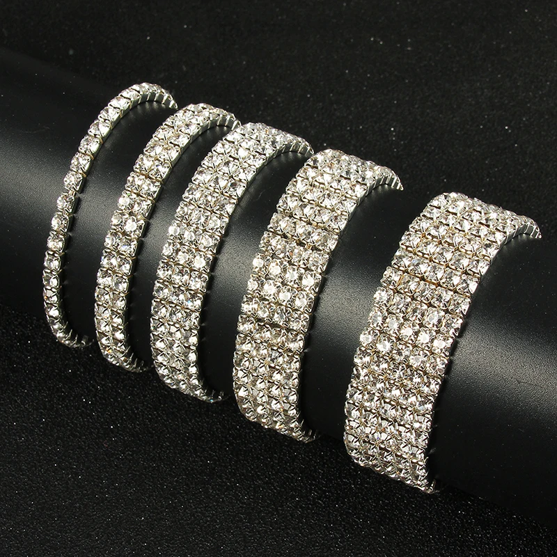 Multi-Style-Silver-color-Rhinestone-Bracelets-Bangles-Wedding-Bridal ...