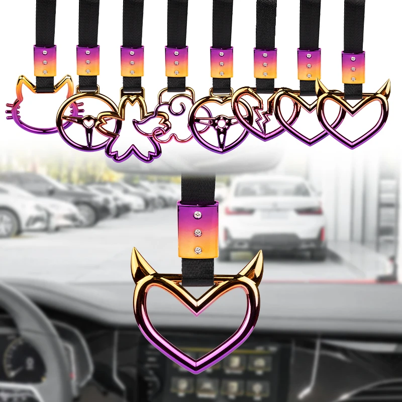 New-Devil-Heart-Shape-Car-Tow-Strap-Tsurikawa-Ring-JDM-Train-Bus-Handle ...