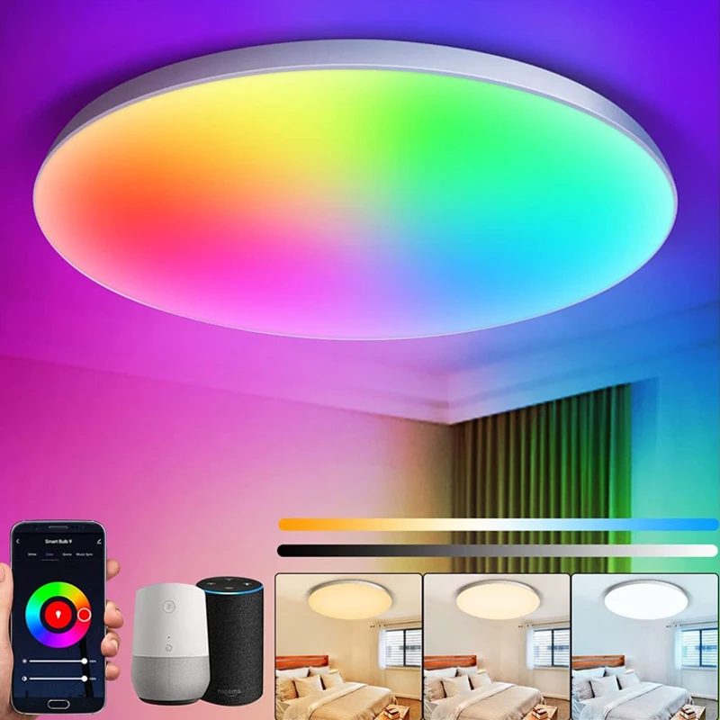 Smart-LED-Ceiling-Lamp-WIFI-APP-Control-Ceiling-Light-Dimming-RGB-Panel ...